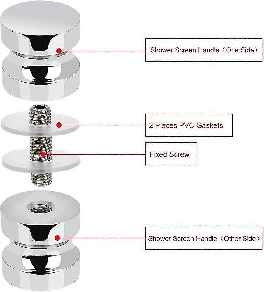 2 Pairs Stainless Steel Sliding Shower Door Handles Glass Shower Door ...