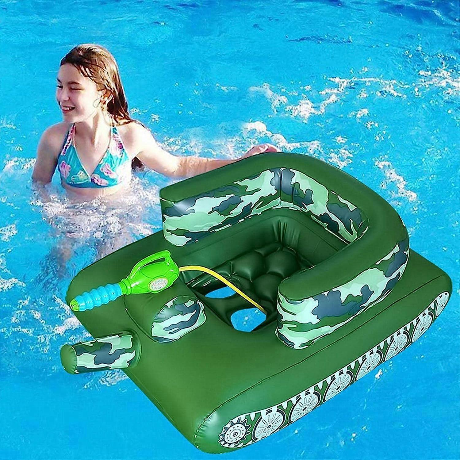 Inflatable Tank Float, Pool Floats Tank Shape with Water Cannons, Pool ...