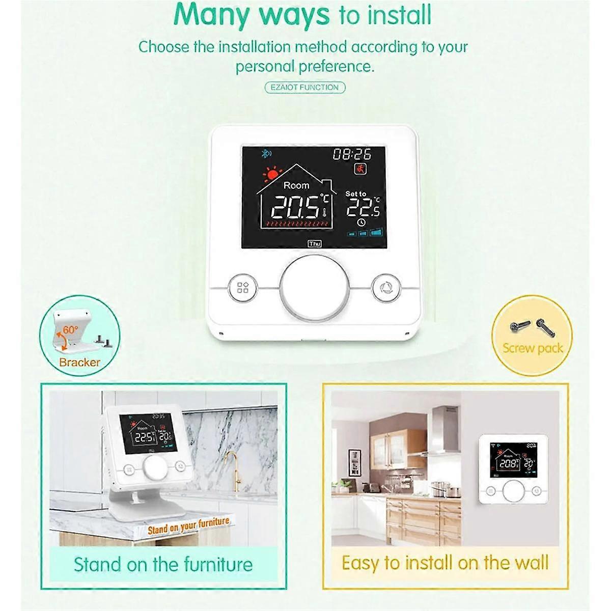 Smart RF433 Wireless Thermostat WiFi Programmable Temperature Controller for Room Gas Boiler and ...