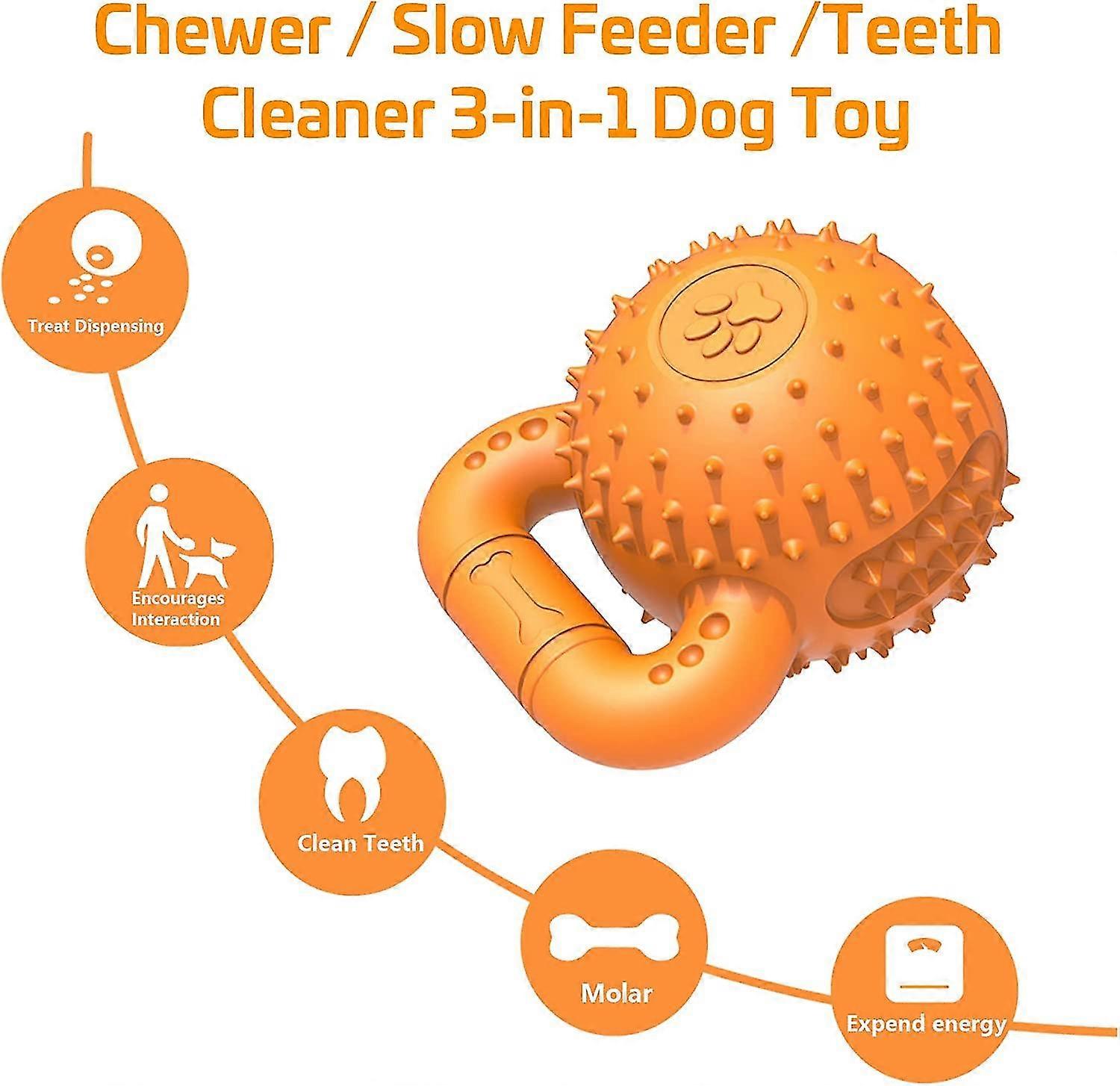 Indestructible Dog Chew Toy For Aggressive Chewers, Natural Rubber Dog ...