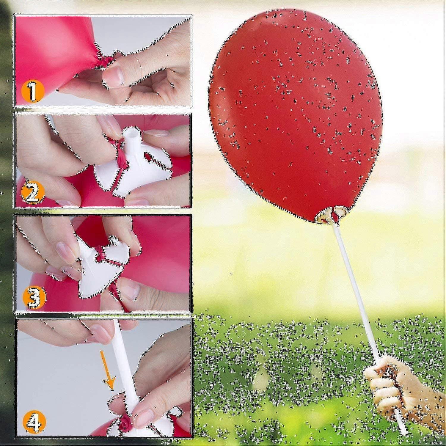 Single Balloon Sticks - 100pcs Balloon Sticks Clear Balloon Sticks For ...