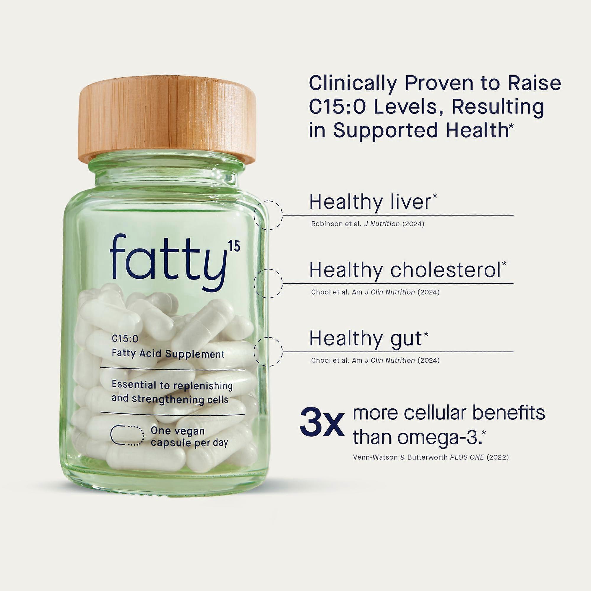 Fatty15 Pure C15:0 Pentadecanoic Acid Supplement 90 Count Capsules ...