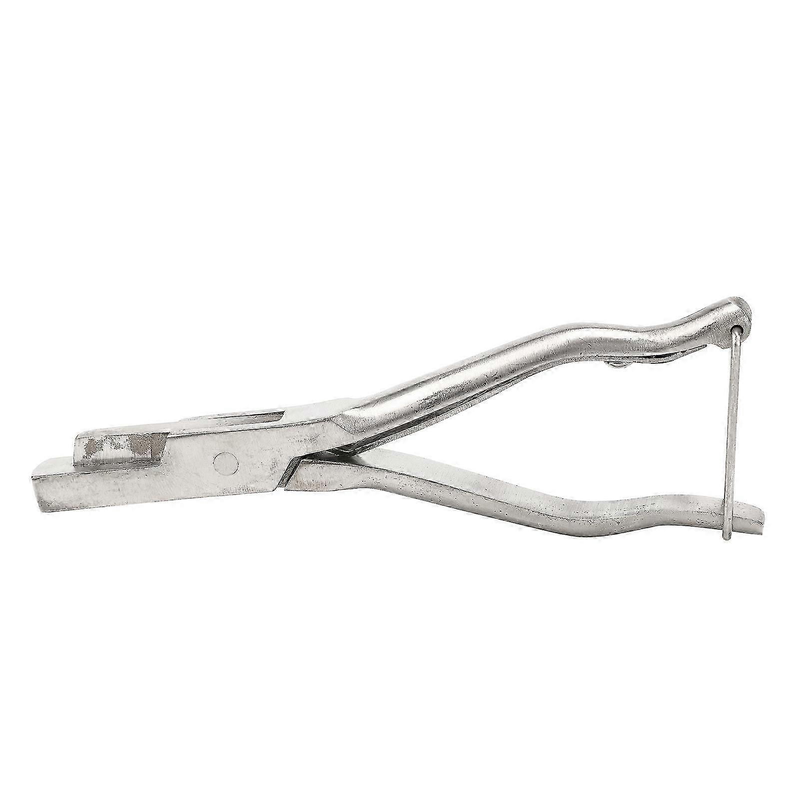 Pig Ear Tag Plier Stainless Steel Animal Ear Notcher with Safe Buckle for Cattle Sheep Goats ...