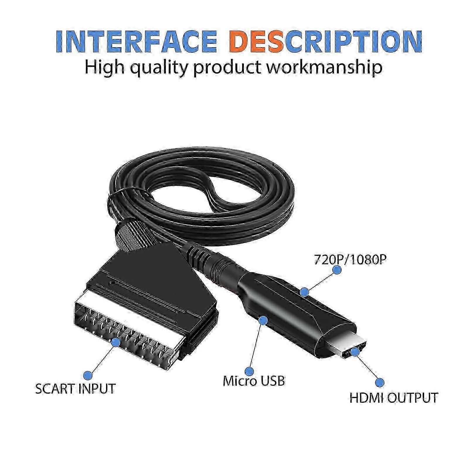 Scart to HDMI Cable - Scart to HDMI Adapter - All in One Scart to HDMI ...