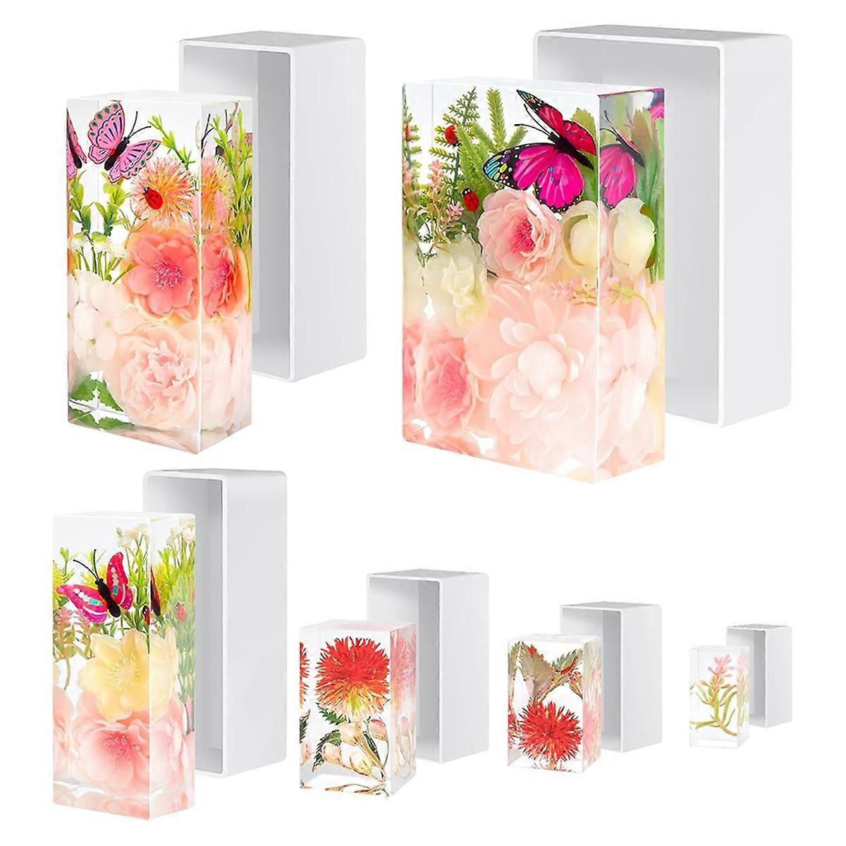 Large Resin Mold Silicone 6 Pieces Rectangular Cube Silicone Molds for ...