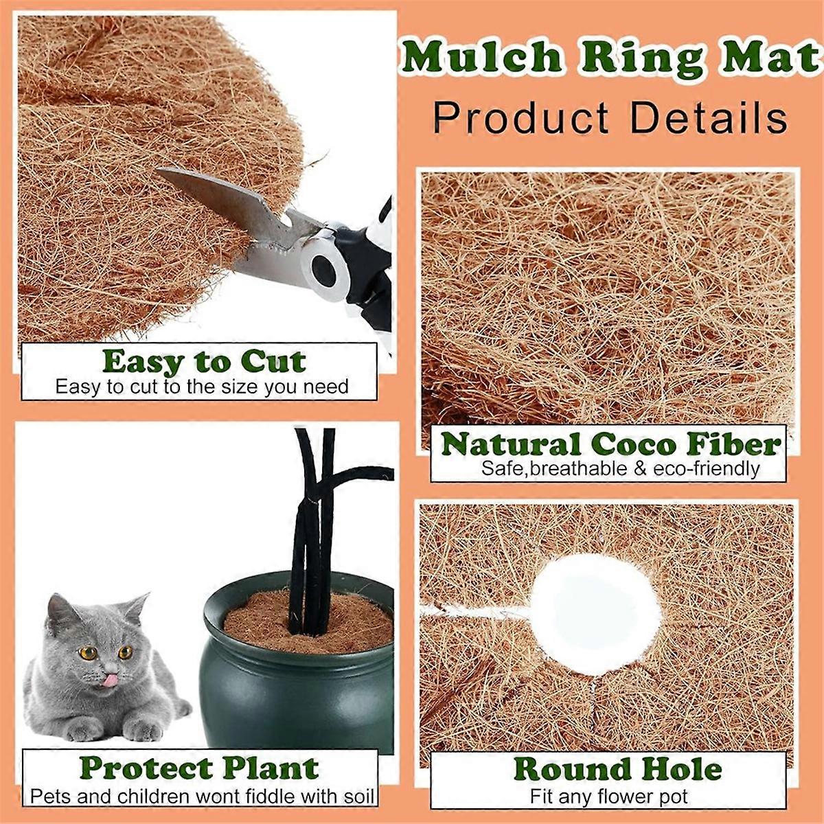 12 Pcs Coconut Fibers Mulch Ring Tree Protector Mat | Fruugo UK