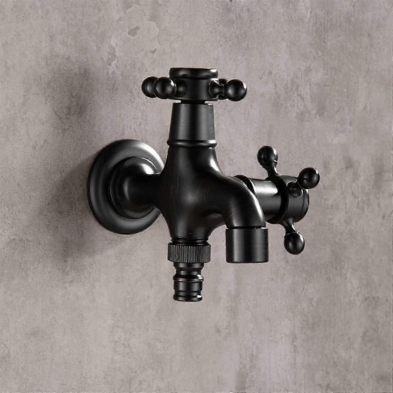 Outdoor Faucet Modern Black Antique Brass Single Cold Faucet Outdoor ...