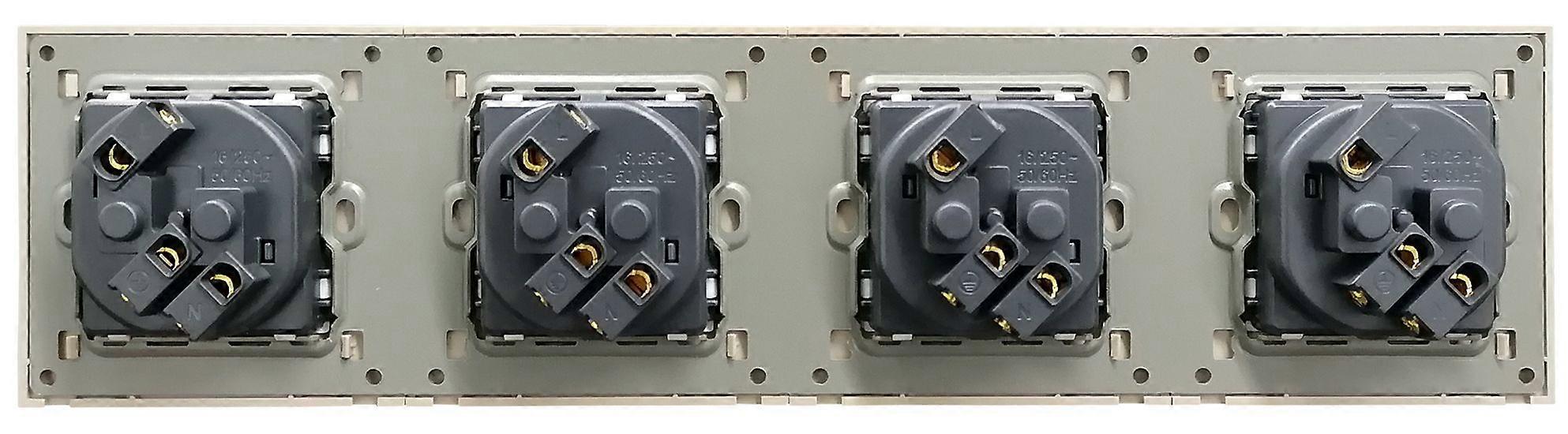 Eu Plug Power 4 Gang Outlets With 4 USB Ports 16A 250V Wall 4 Way Grey ...