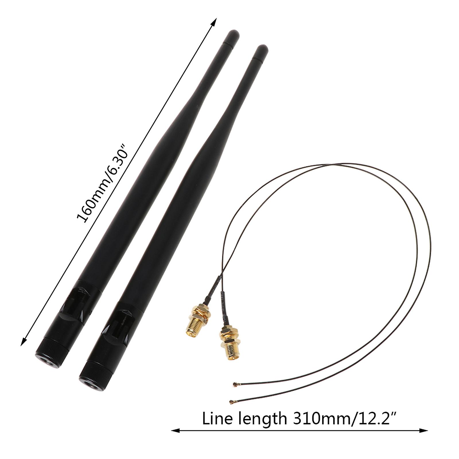 2x 6dBi for M.2 IPEX MHF4 U.fl Cable to RP-SMA Wifi Antenna Signal ...