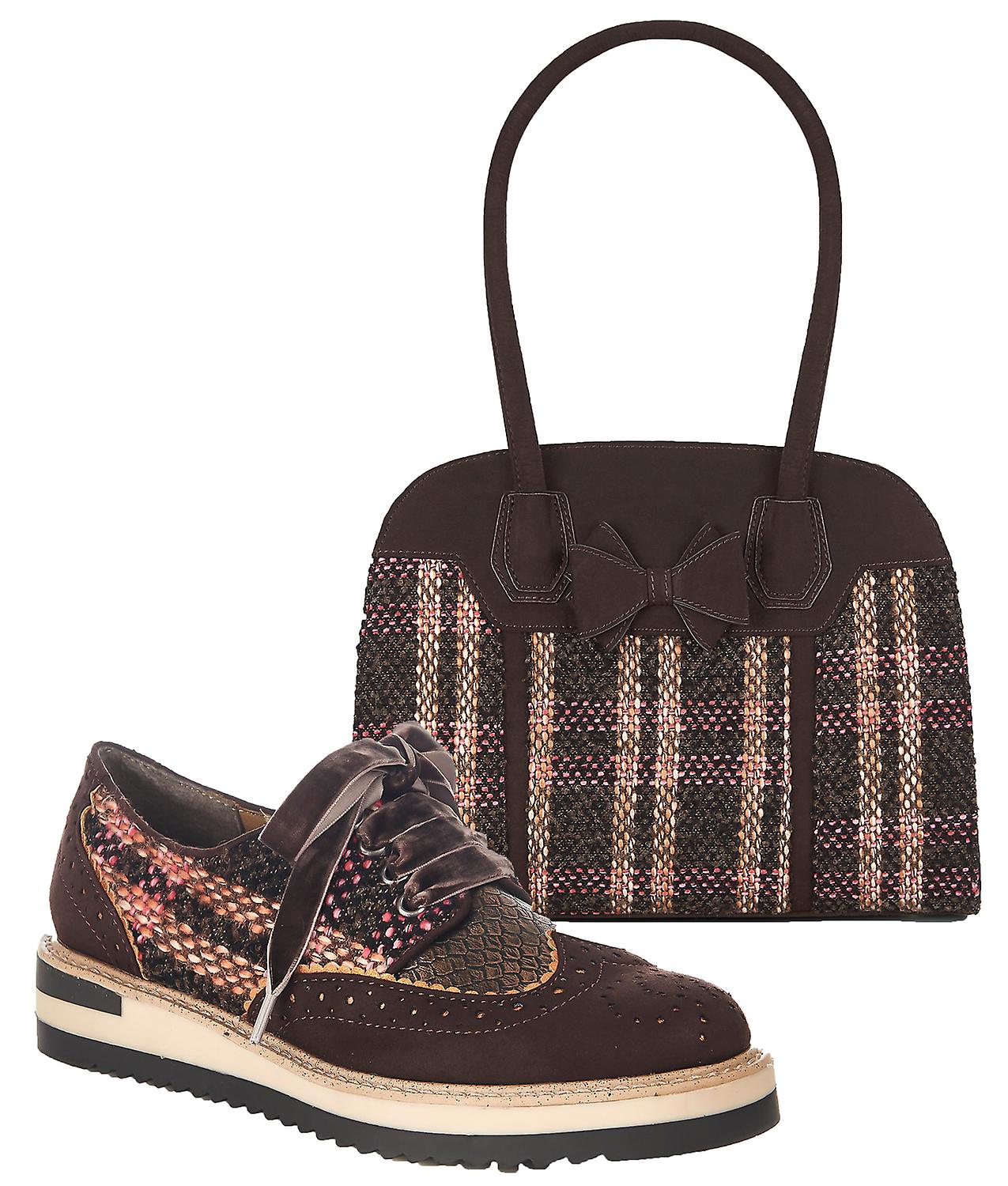 Ruby Shoo Women's Davina Lace Up Loafer Shoes & Matching Kobe Bag ...