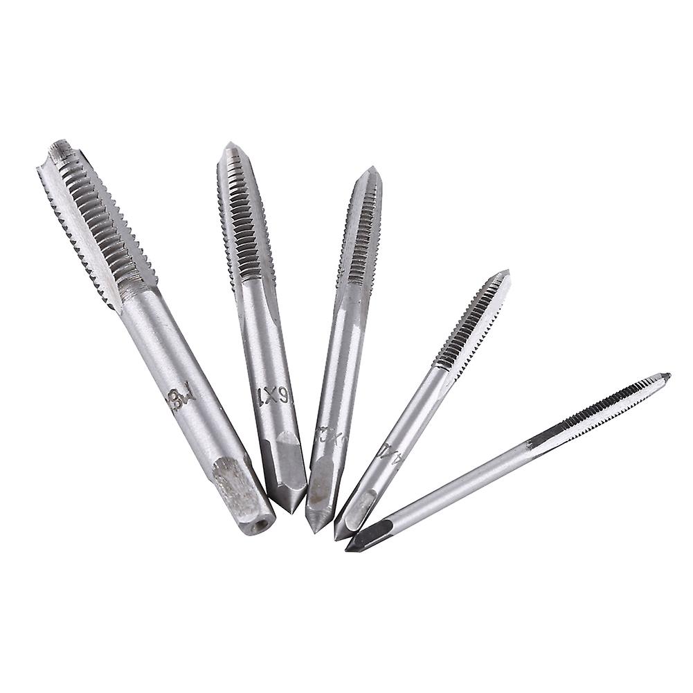 Screw Thread Taps Set 5pcs Straight Flute Tapping Tools M3 M4 M5 M6 M8 ...