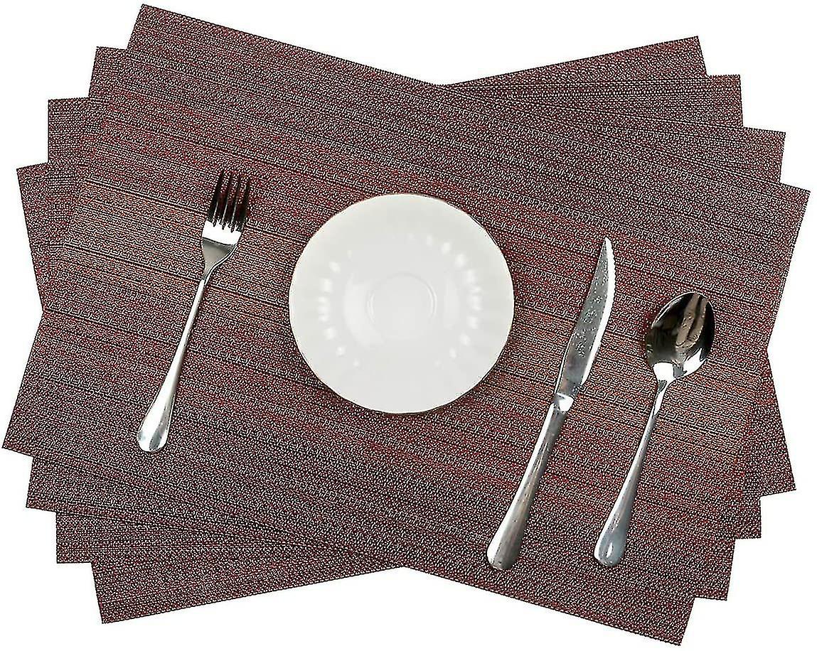 Placemats Set For Dining Table Plastic Woven Vinyl Place Mats Wipe ...