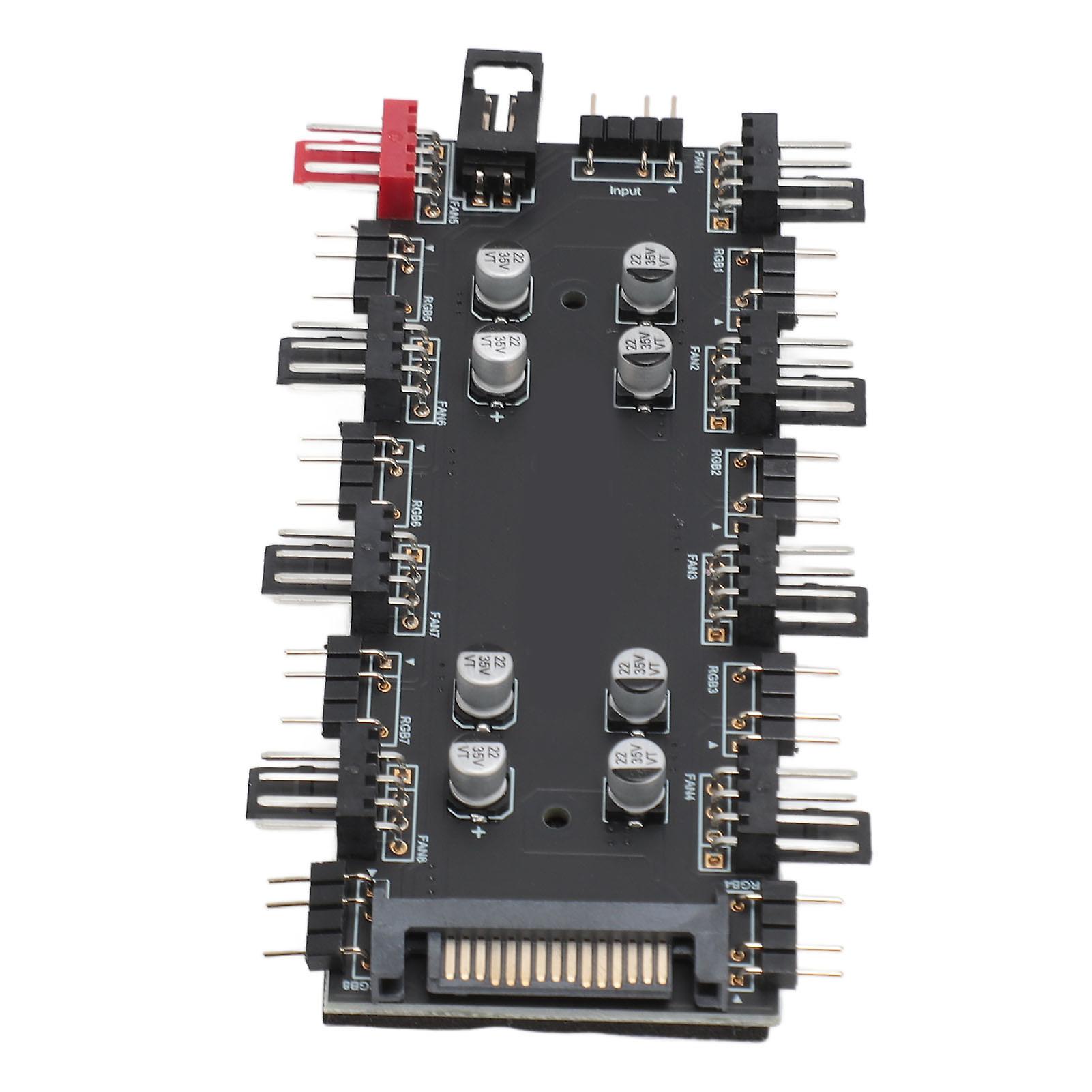ARGB PWM 2 in 1 Hub 8 Way 5V 3 Pin ARGB HUB and 8 Way 12V 4 Pin PWM Hub ...