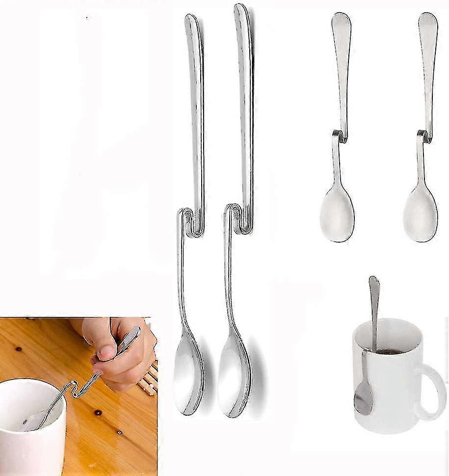 Jam Spoons, 2 Long Straight Hanging Cup Spoons, 2 Short Straight ...