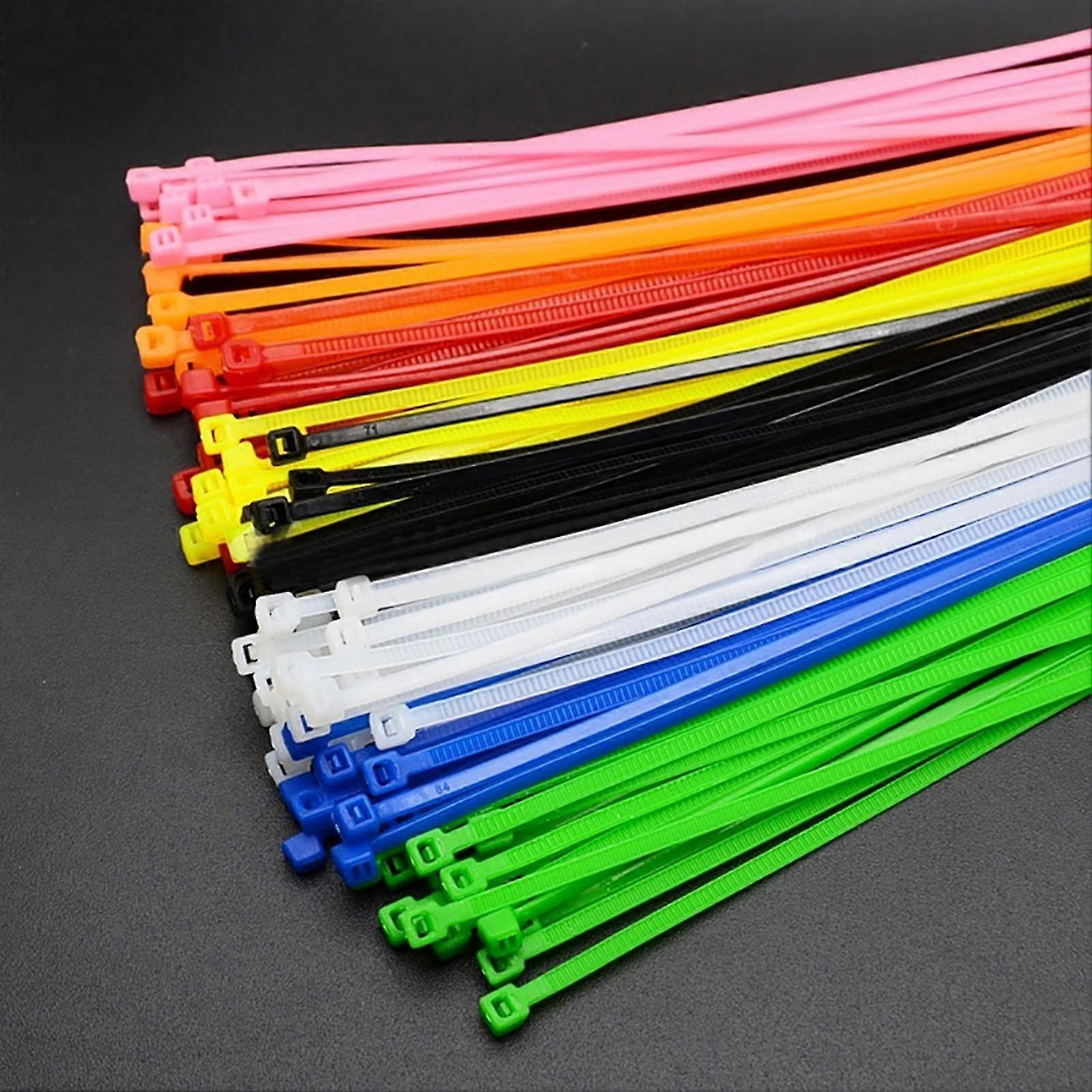 100pcs/set Cable Ties Self-locking Good Insulation 7 Colors Heavy Duty ...