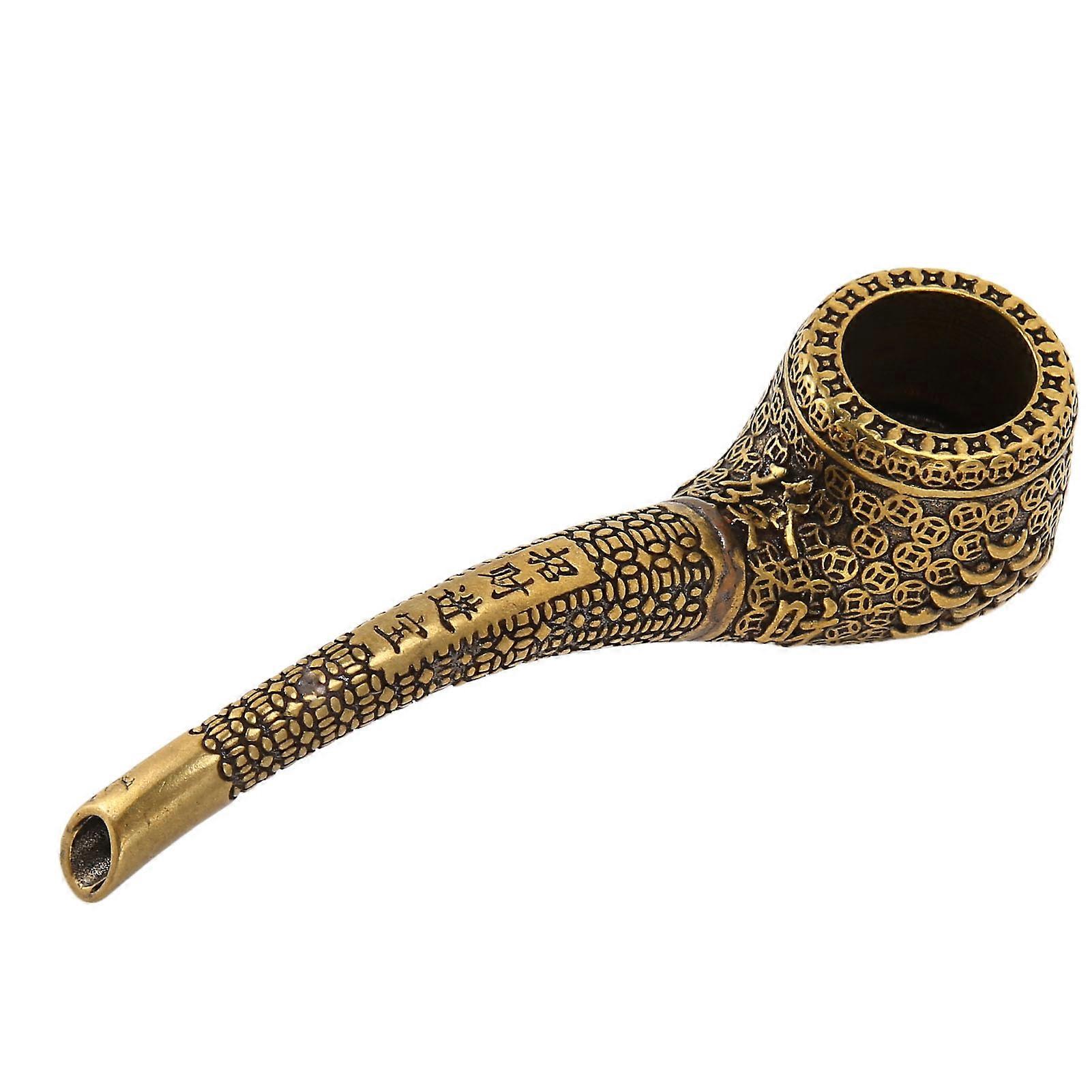 Smoking Pipe Ornament Handcrafted Antique Decorative Copper Smoke Pipe ...