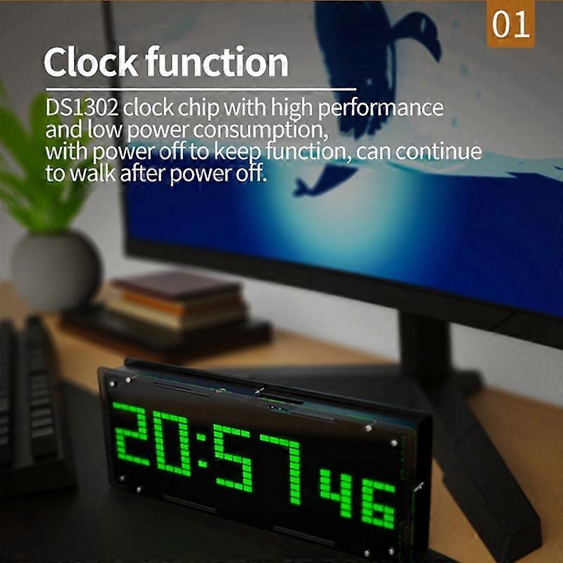 LED Music Spectrum Display DIY Kit 16X32 Rhythm Light Clock 8 Kinds ...