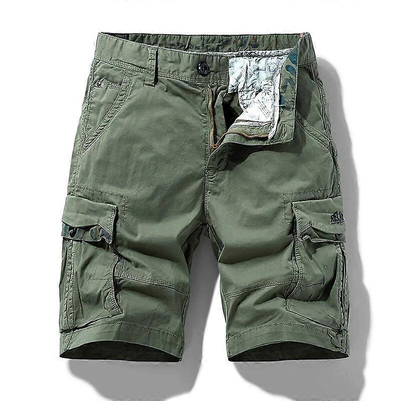 Men Summer Solid Cargo Shorts Men Cotton Casual Military Style Shorts ...