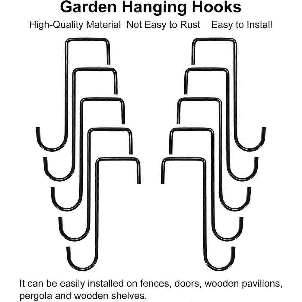 12PCS Plant Hooks Hangers Garden over Fence Hooks for Hanging Baskets ...