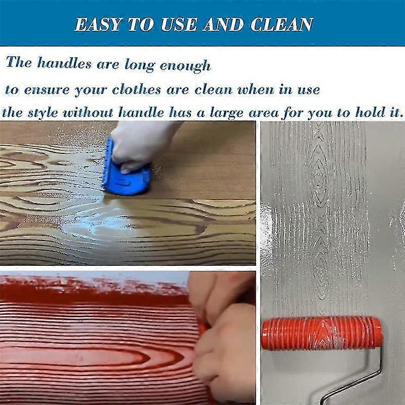 Wood Grain Tools, 4pcs Wood Grain Roller Painting Tools Texture Pattern ...