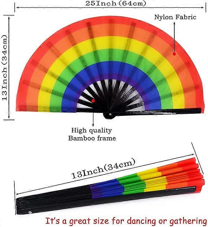 Large Folding Hand Fan for Women/Men, China/Japan Bamboo and Nylon ...