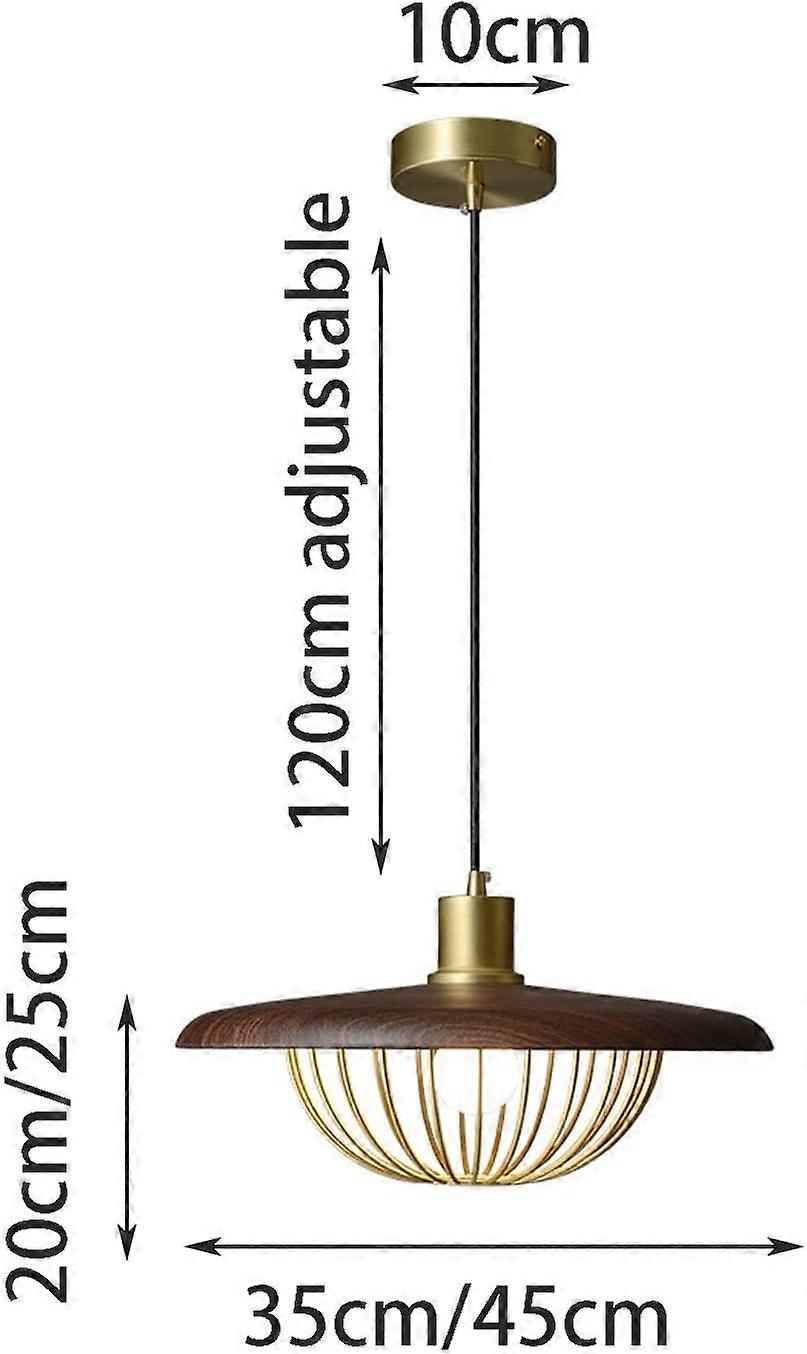 Modern Walnut Pendant Lighting Ironwork Decor Metal Shade Ceiling ...