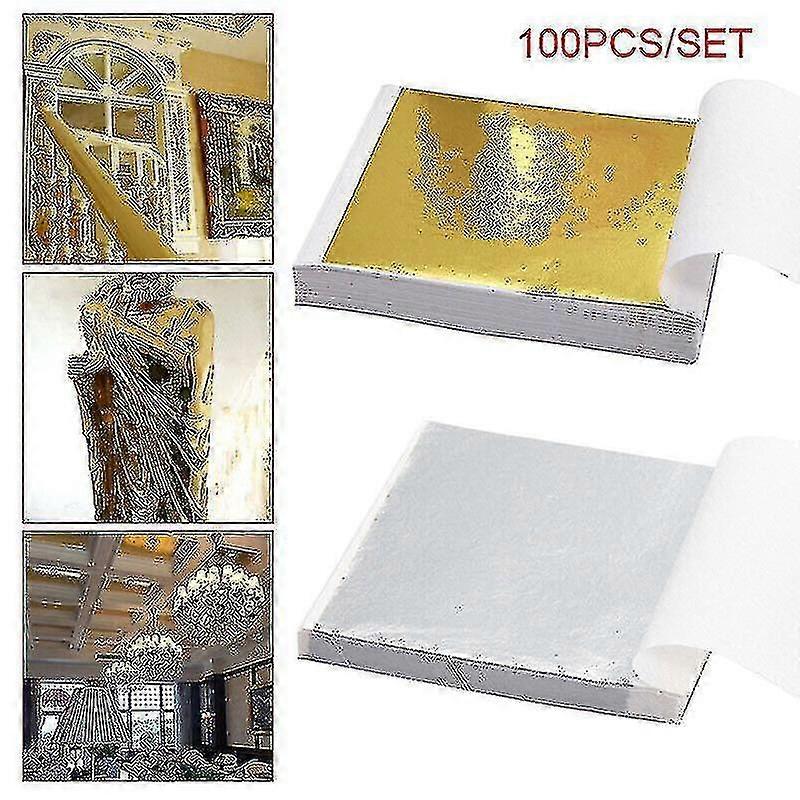 100x 24k Gold Leaf Sheets Art Craft Design Gilding Framing Scrap ...