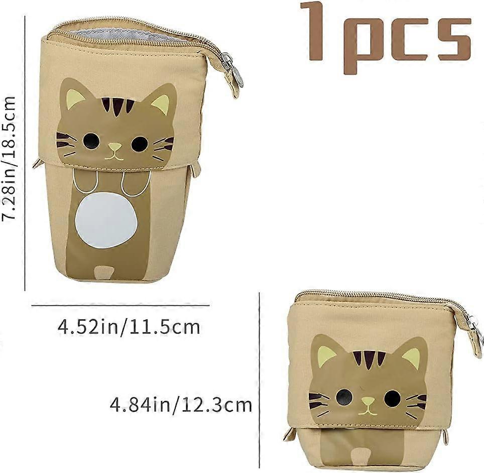 Cat Pencil Case Cute, Stand Pencil Case Holder, Telescopic Pencil Case ...