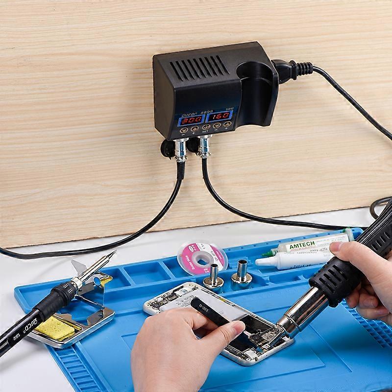 750W SMD Rework Soldering Station 2 in 1 hot air soldering iron LCD ...