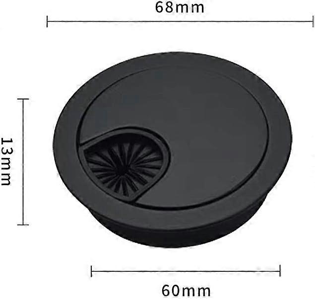 2 Pieces Round Built-in Cable Cover Desk Cable Pass-Through Metal Cable ...