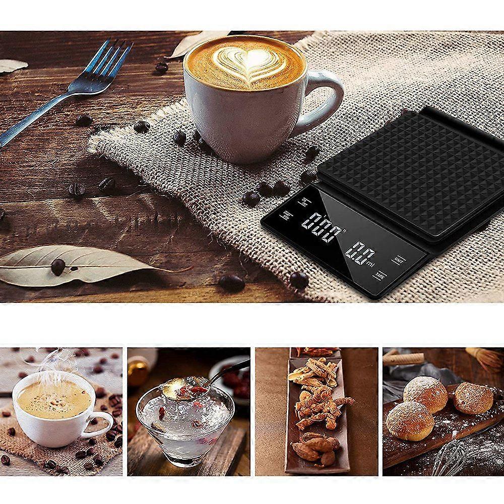Coffee Scale with Timer 3kg/0.1g Multifunctional Kitchen Scale with LED ...