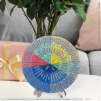 Feelings Wheel Wood Emotion Regulation Chart with Stand Mental Health ...