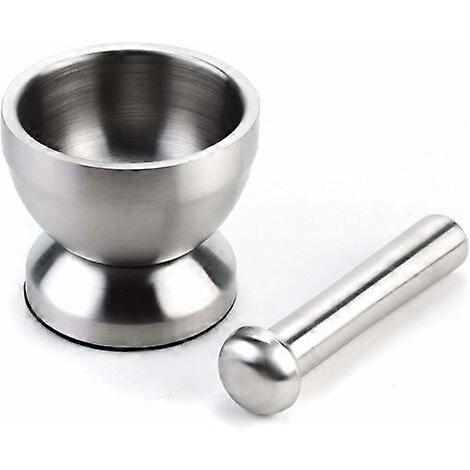 Kitchen mortar with pestle, spice mortar, stainless steel | Fruugo UK