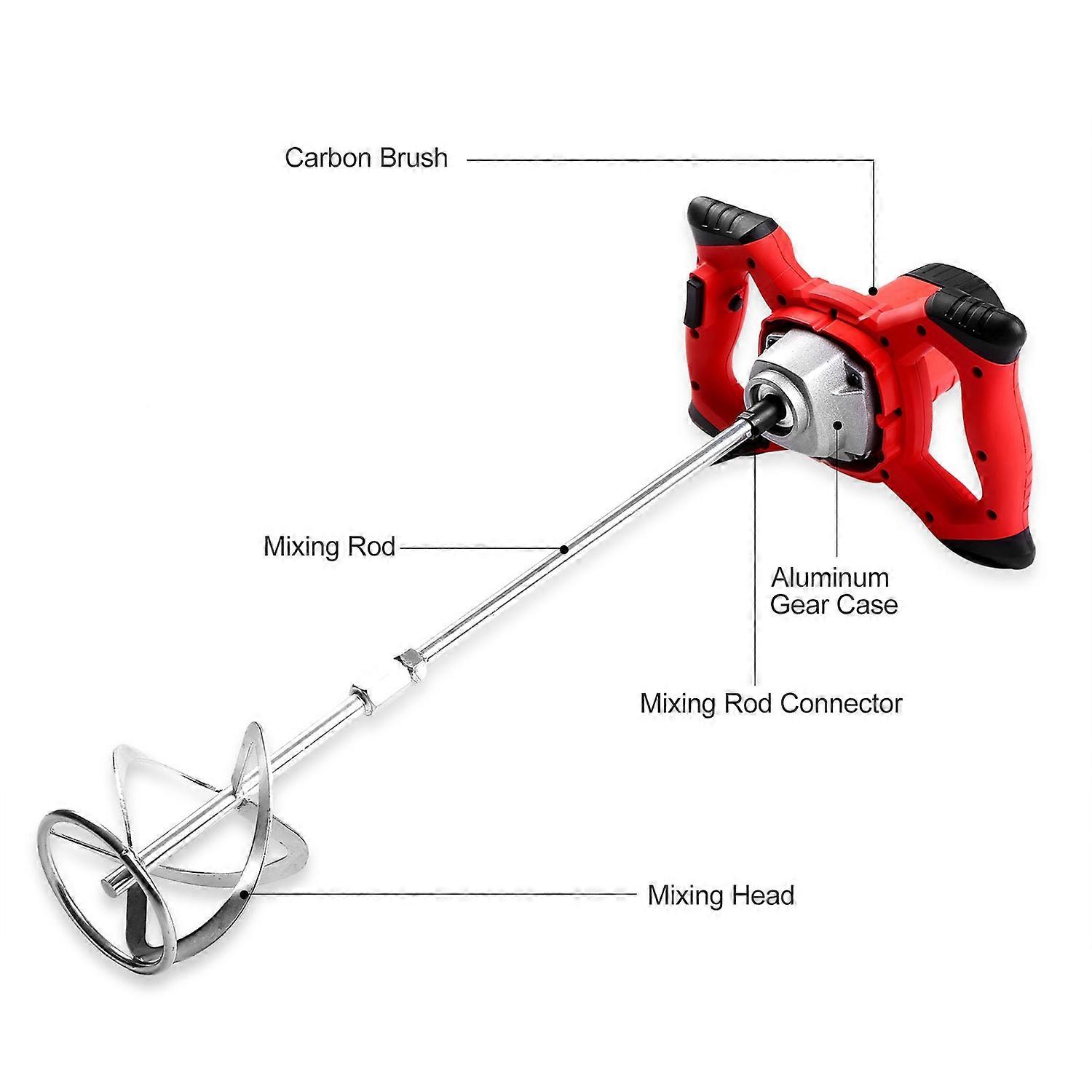 Cement Mixer 2100W Portable Handheld Electric Concrete Mixer with 6 ...