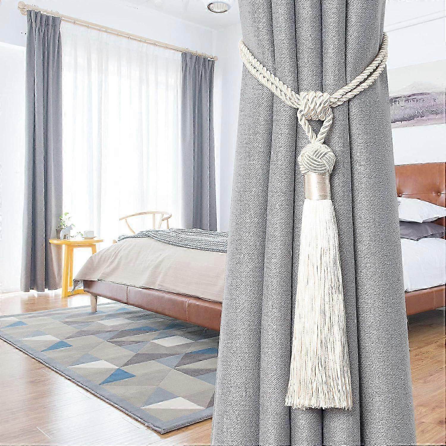 lly 2 Pack European Style Handmade Braided Rope Knot Long Tassel ...