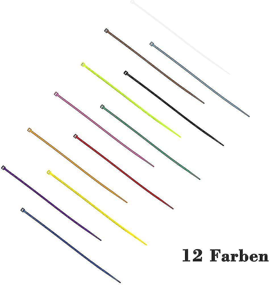 1200 Cable Tie Set Pieces Colored Cable Ties 100 * 2.5mm - Colored ...