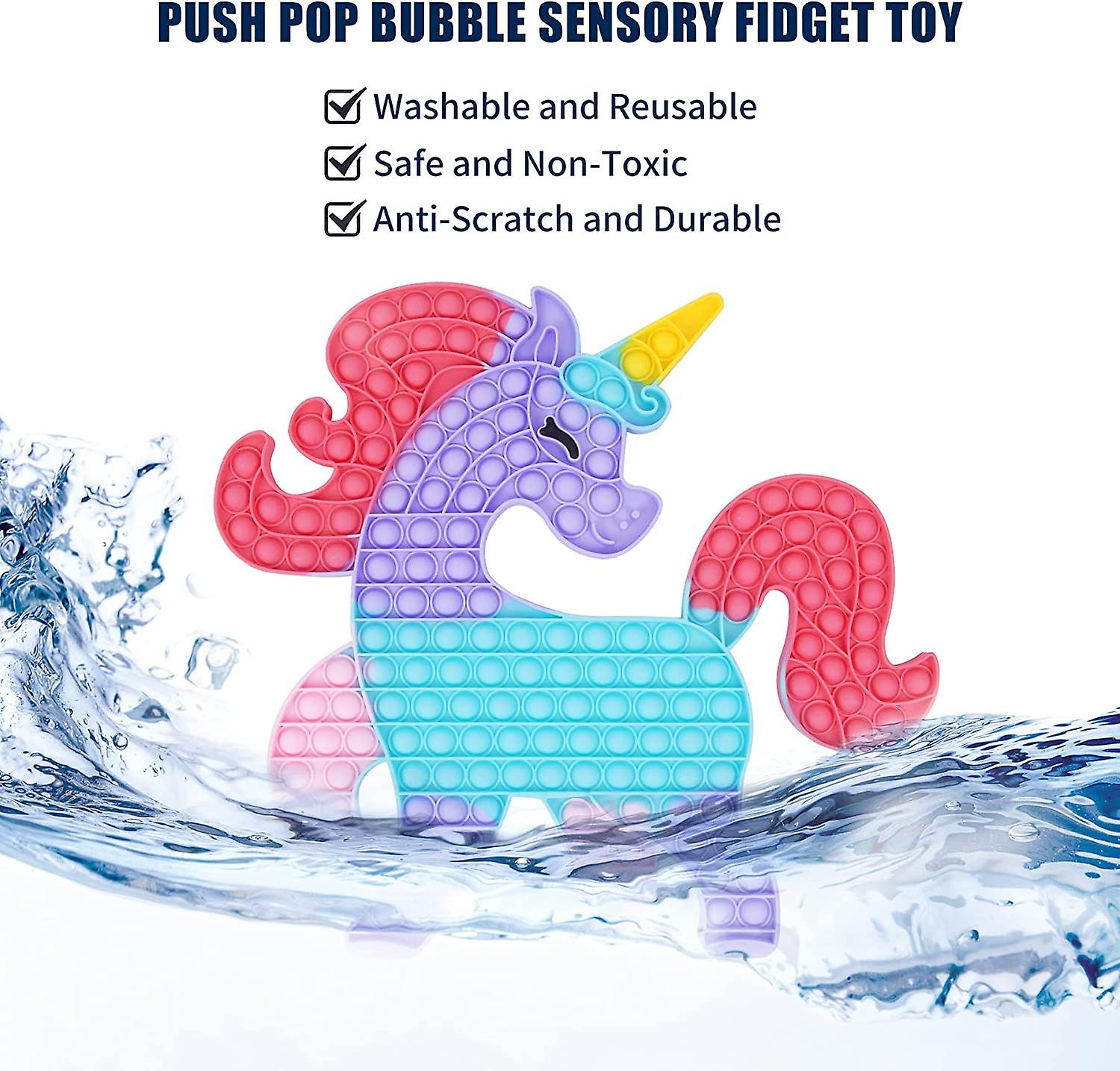 Giant Unicorn Pop Fidget Toy, Jumbo Silicone Pop Bubble Sensory Squeeze ...