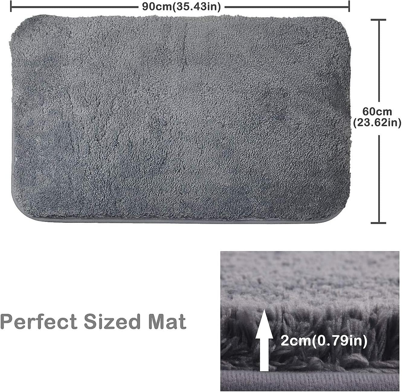 Non-slip Microfiber Shag Bath Mat, Machine Washable Floor Mat With Soft ...