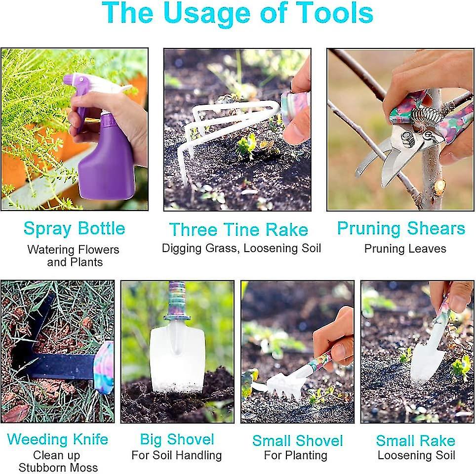 10 Piece Garden Tools Gardening Tools For Women With Carrying Case ...