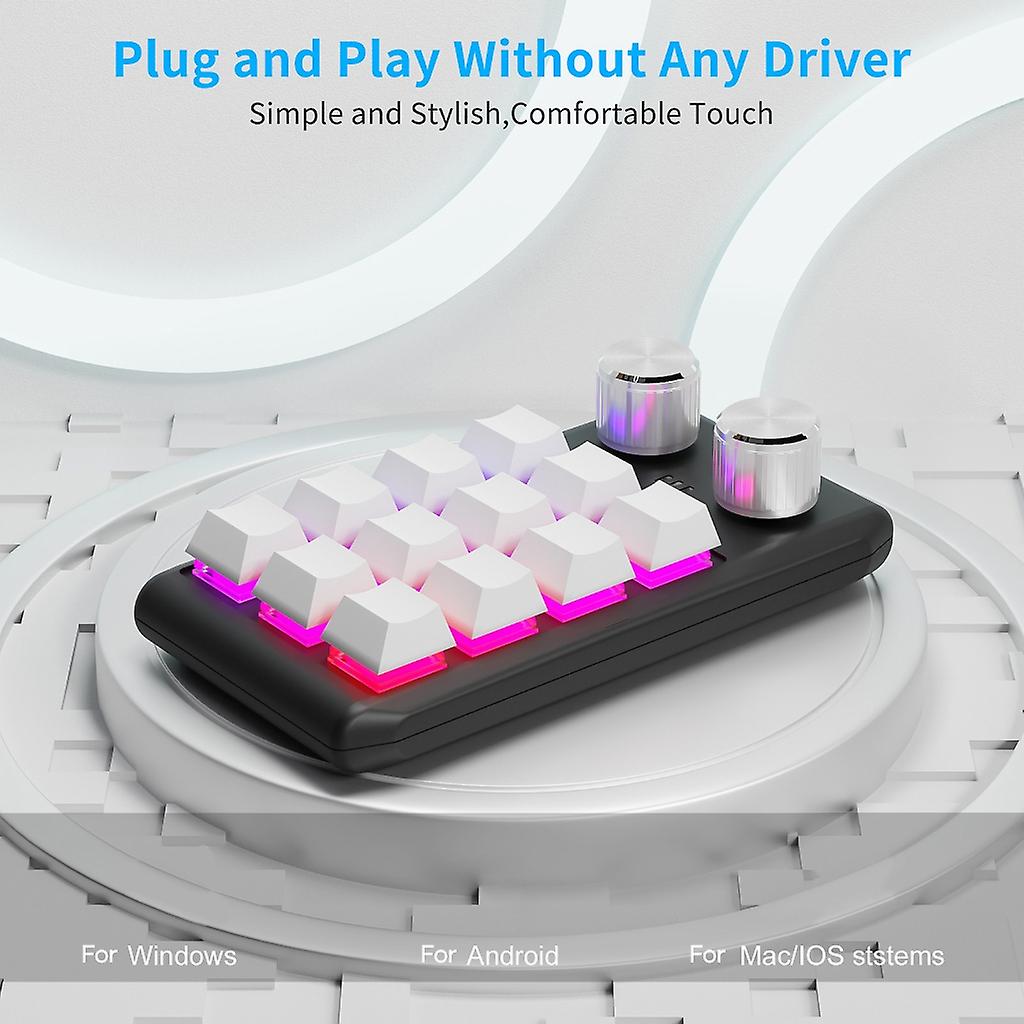 12 Keys RGB Programmable Mechanical Keypad Bluetooth-compatibl Mini ...