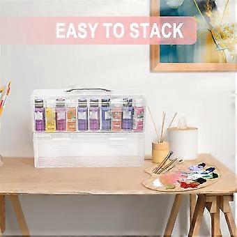 Acrylic Paint Storage Box, 30 Bottle Capacity Acrylic Paint Storage Box ...
