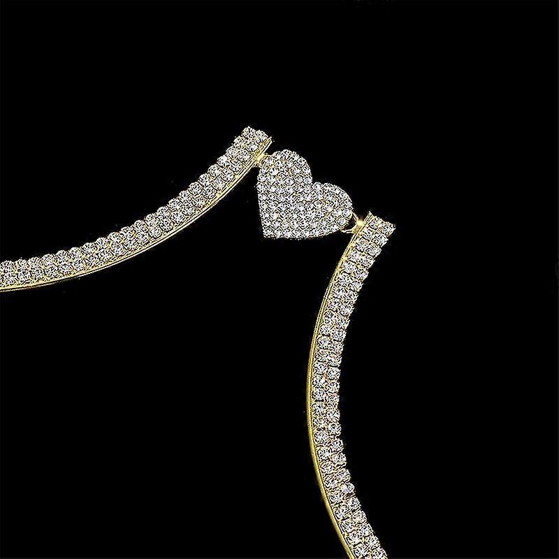 Heart Rhinestone Chest Bracket Body Jewelry Bra Chain For Women Chain ...