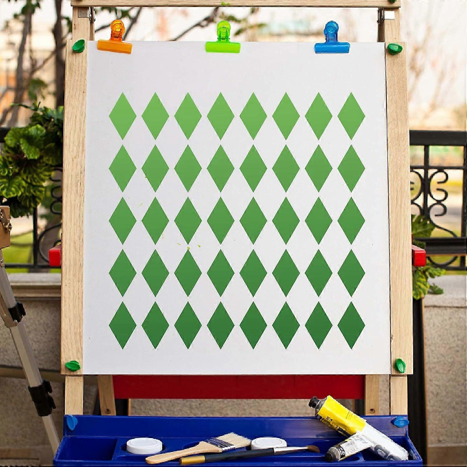 Rhombus Stencil Geometric Templates 30x30cm Large Washable Reusable ...