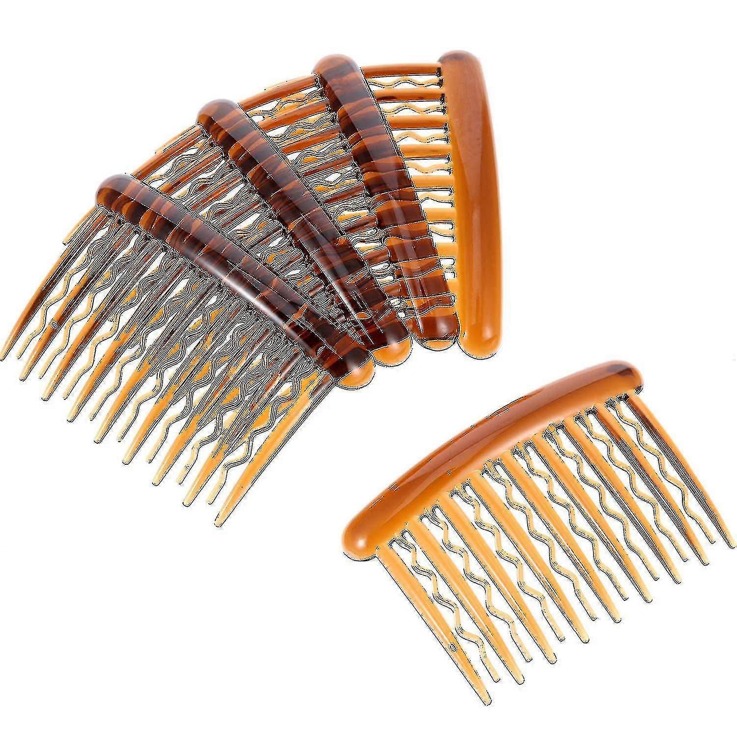 12 Pieces Plastic Teeth Hair Combs Tortoise Side Comb Hair Accessories ...