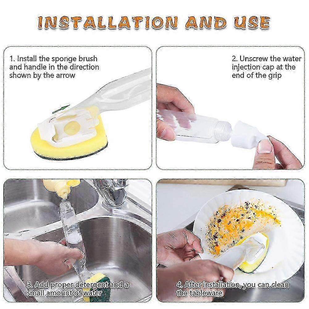 Heavy-duty Dish-washing Stick Sponge, Dish-washing Sponge With Handle ...