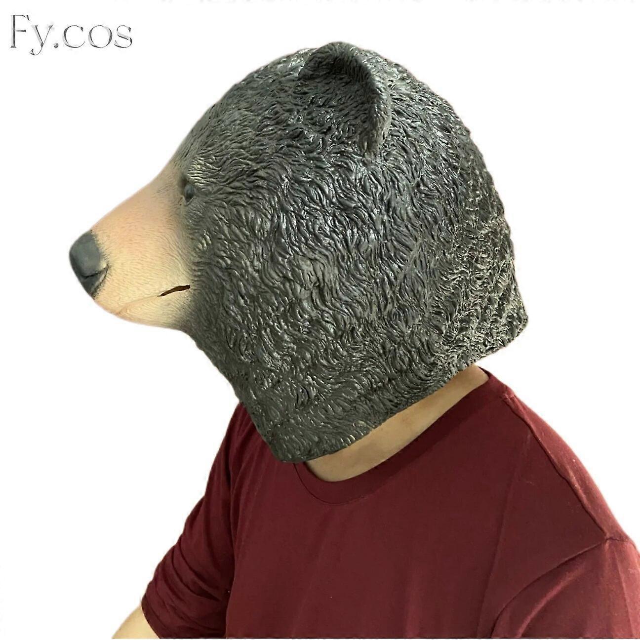 Bear Mask Mascara Latex Full Face Enhance Masquerade Cosplay Rave Funny ...