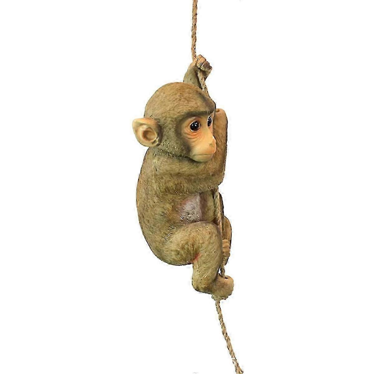 Monkey Tree Rope Hanging Monkey Baby Statue Art Crafts Sculpture Decor ...