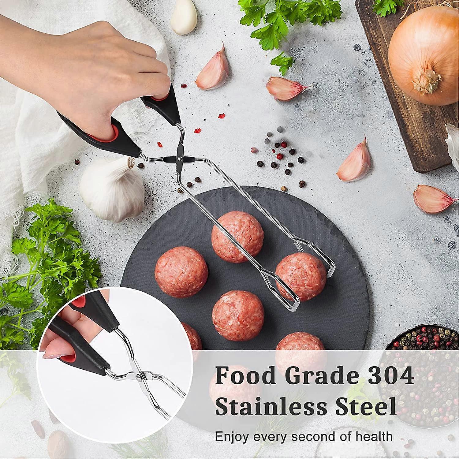 Cooking Scissors Tongs, 11" Stainless Steel Kitchen Tongs with Comfort ...