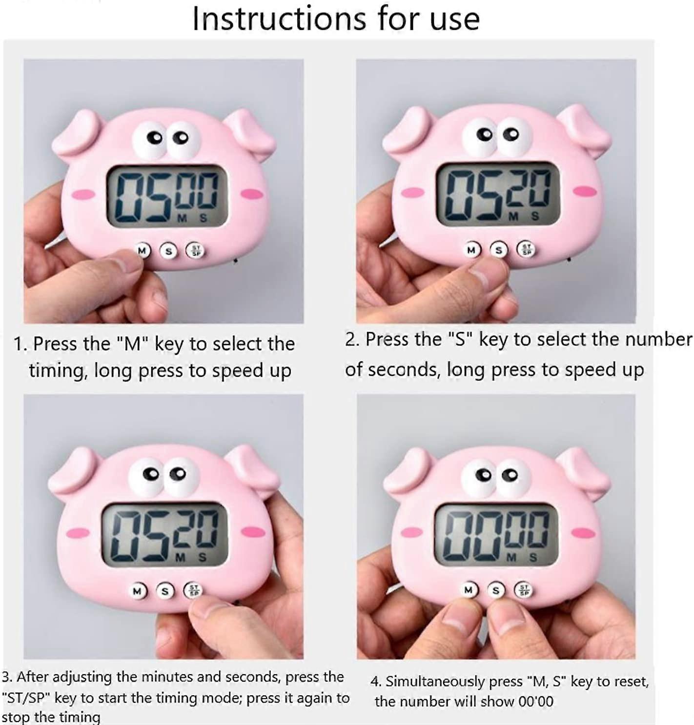 Kitchen Timer, Digital Cooking Timer with Magnetic, LCD Large-Screen ...