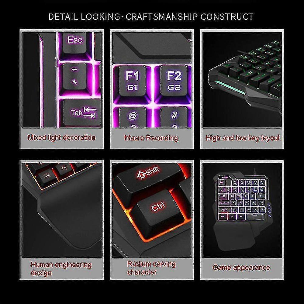 Single Gaming Keyboard 35 Keys Mini One Handed Gaming Keypad Rgb ...